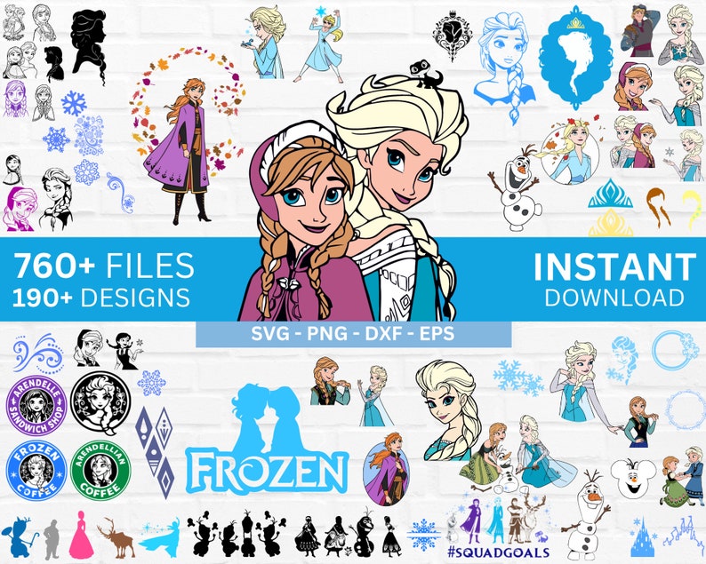 Elsa svg Frozen Svg Bundle Elsa Clipart PNG Frozen svg - Etsy México