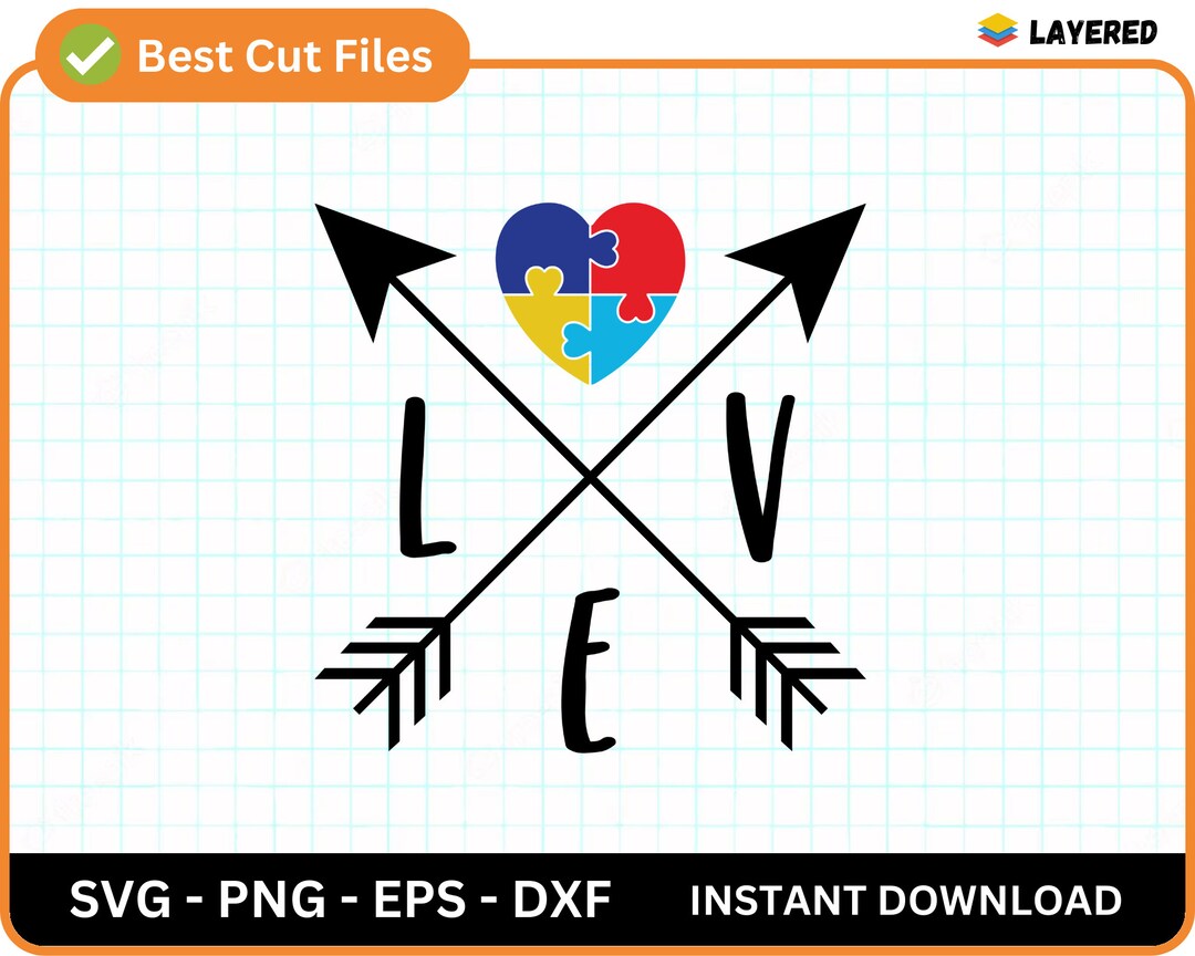 Autism Arrows Love Svg File, Autism Arrows Love Vector Printable ...