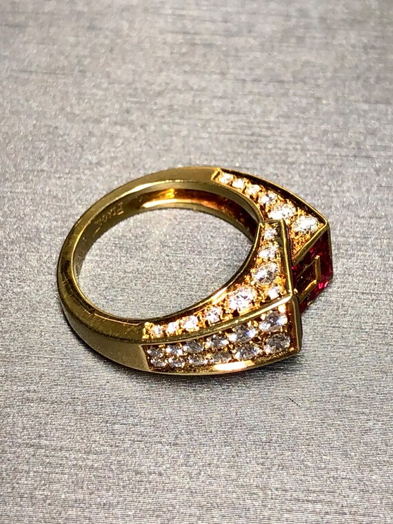 Vintage Piaget 18K Ruby Diamond Interlocking Cocktail… - Gem