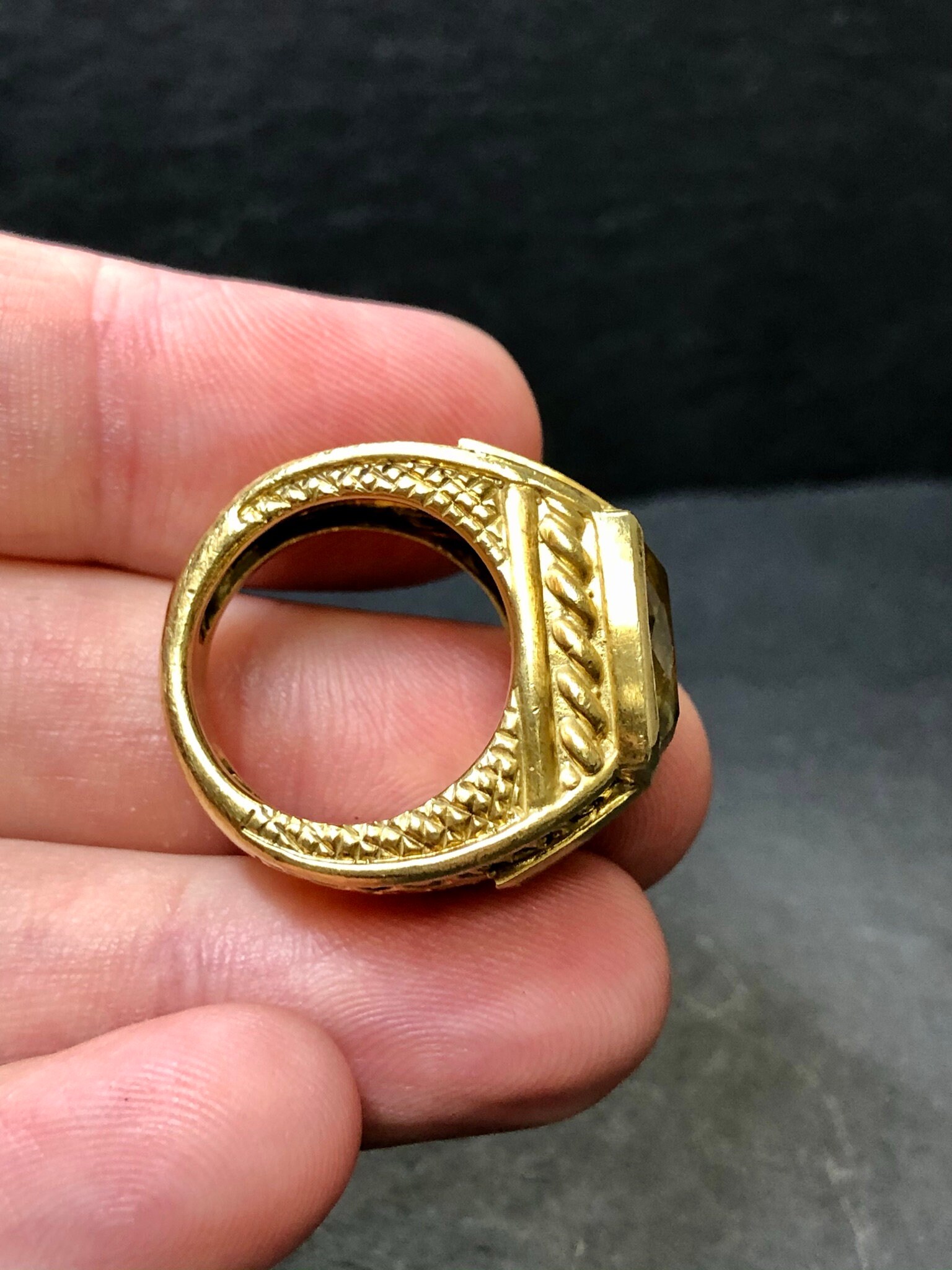 Estate 18K Judith Ripka Lemon Quartz Princess Cut Diamond Ring - Etsy