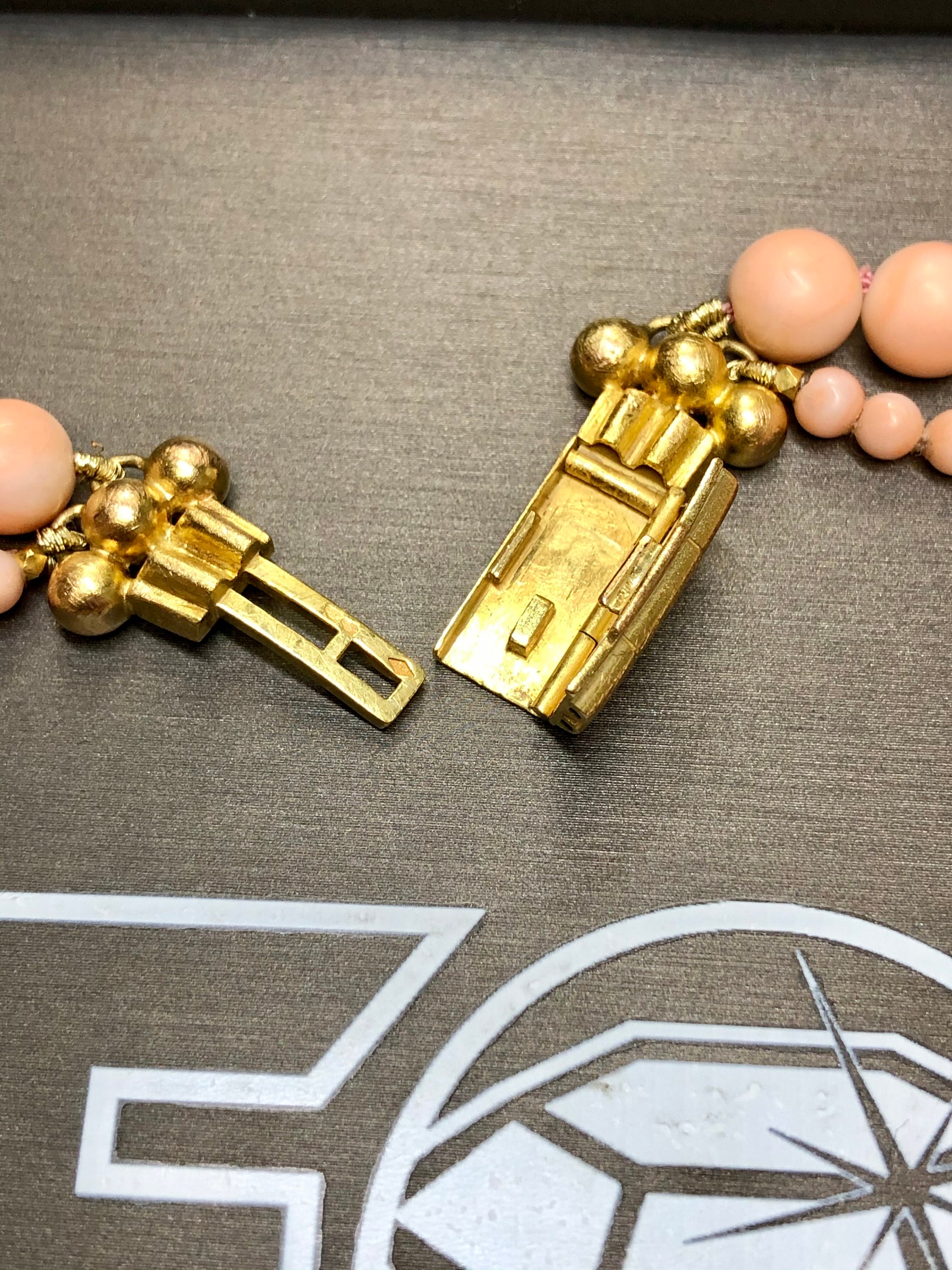Vintage FRENCH 18K Fancy Clasp Double Coral Strand Necklace 18” - Etsy