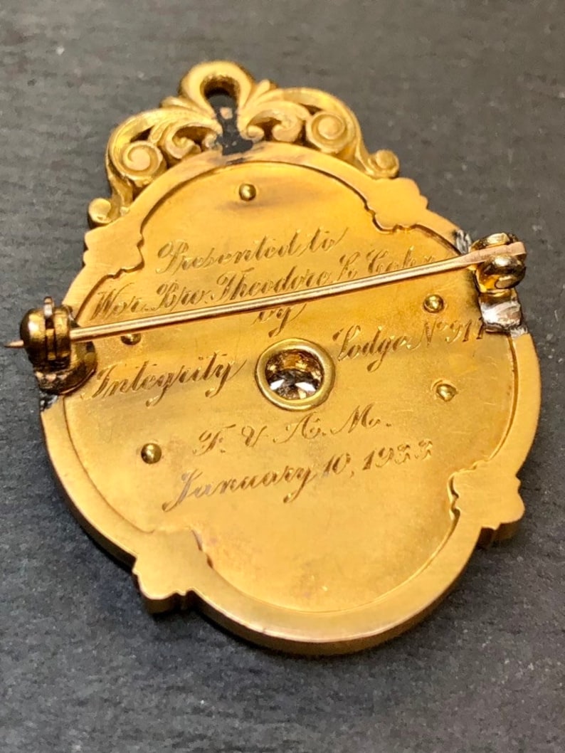 Art Deco18k Diamond Masonic Award Pin - Etsy