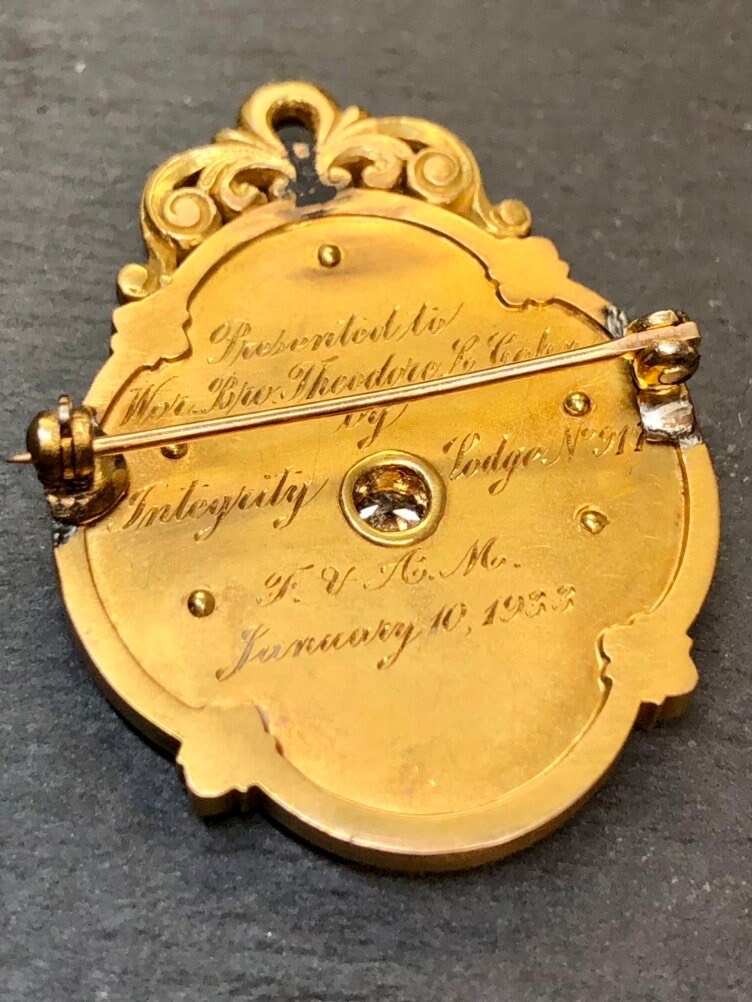 Art Deco18k Diamond Masonic Award Pin - Etsy