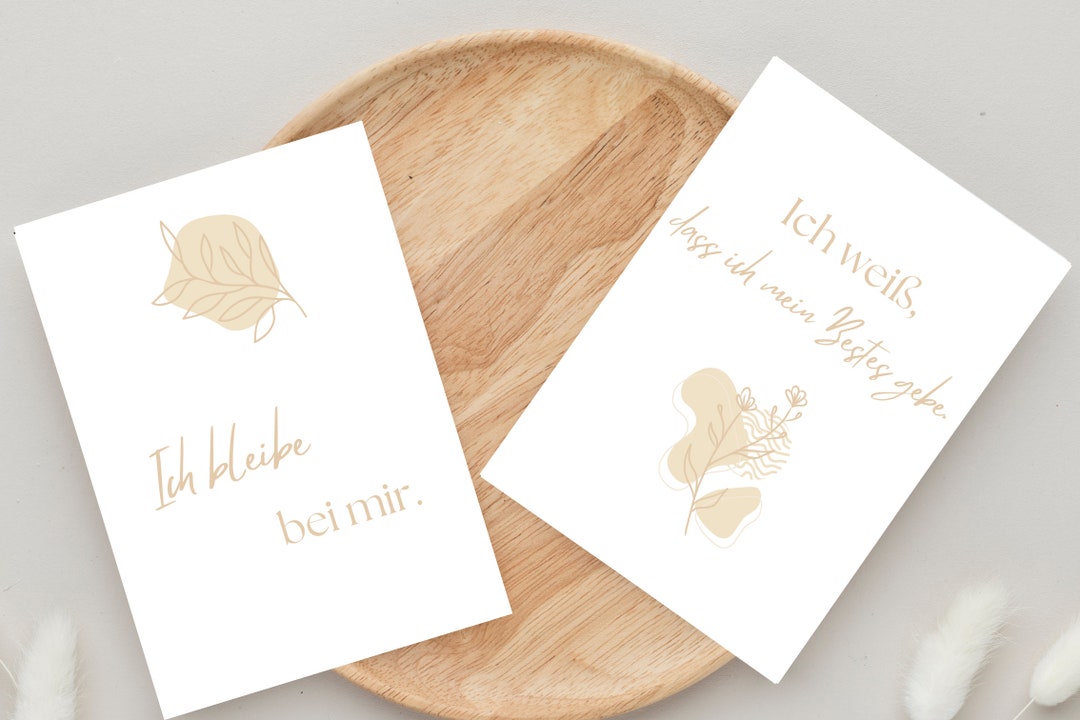 Affirmation Cards Boho Beige Courage Cards Self-confidence Self-love - Etsy
