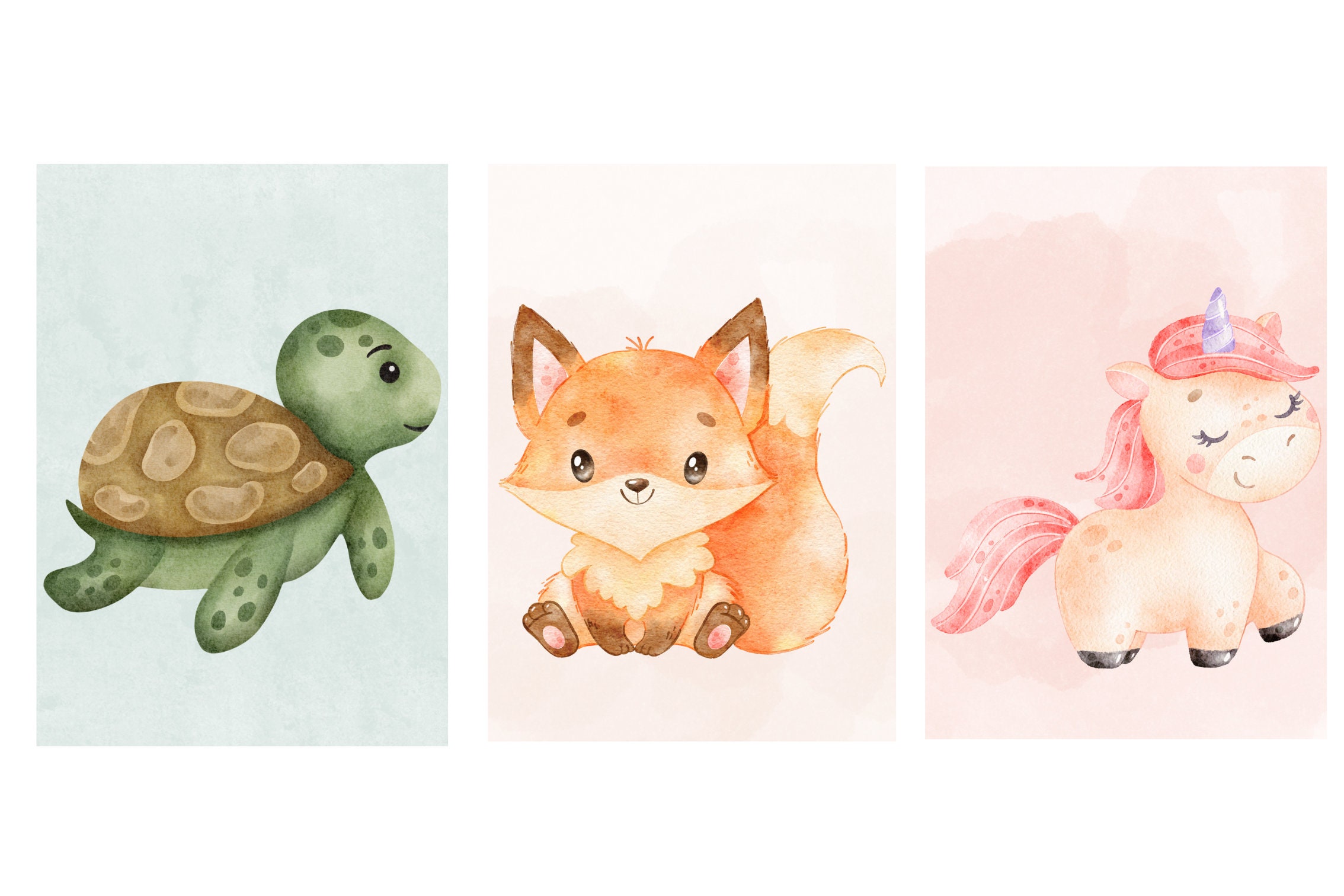 Set of 6 Posters - 3 Motifs 6 Posters - Children's Poster - Children's ...