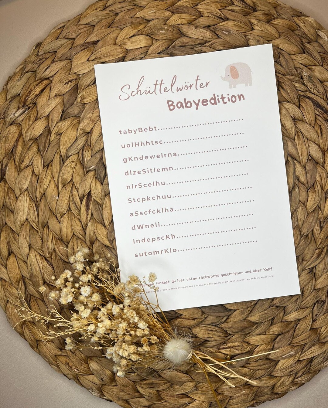 Shake Words Guessing Game Baby Wish Card Baby Party Blessing Babyshower ...