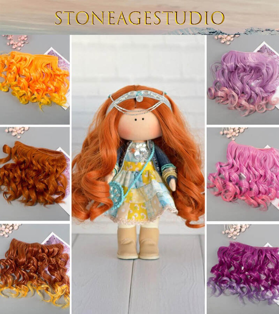 25100 CM Curly Doll Hair,doll Wave Hair,1/3 1/4 1/6 BJD Doll Wig ...