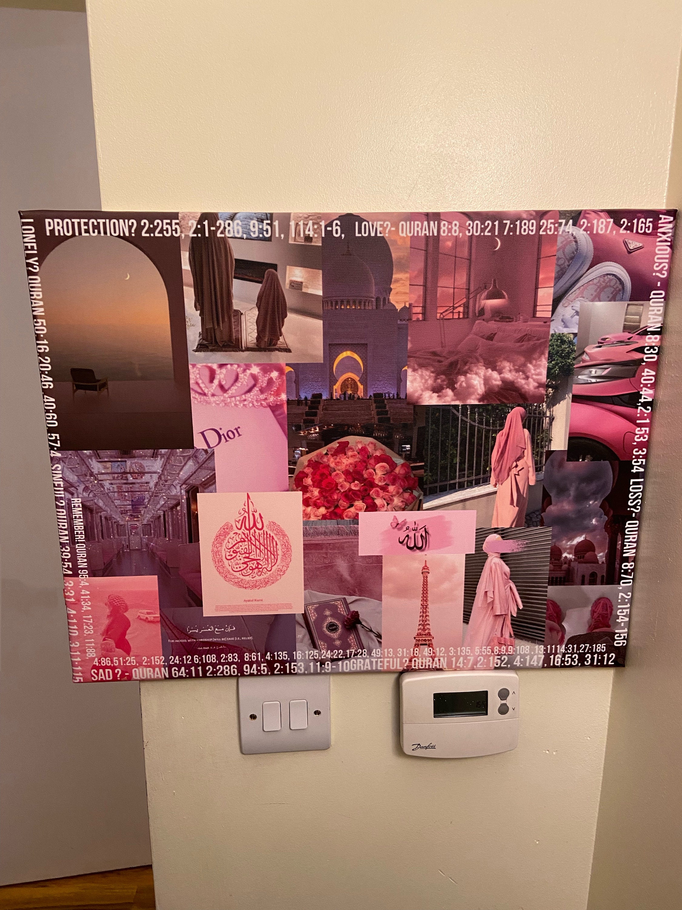 Pink Islam Mood Board With Quran Verses - Etsy UK