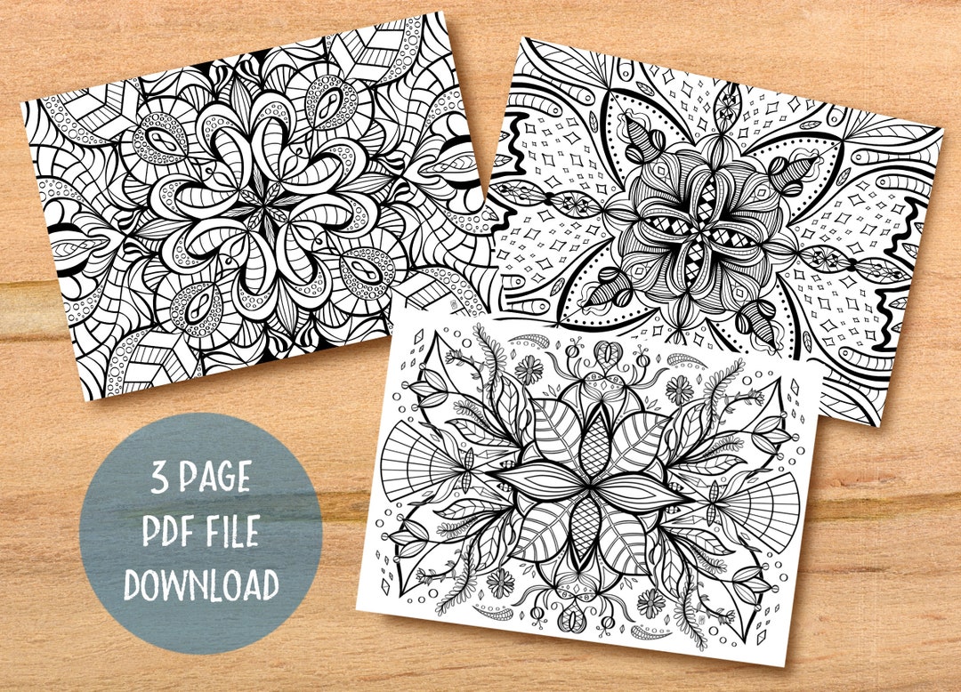 3x A4 COLOURING PAGES 100% Original Art Printable Sheets - Etsy