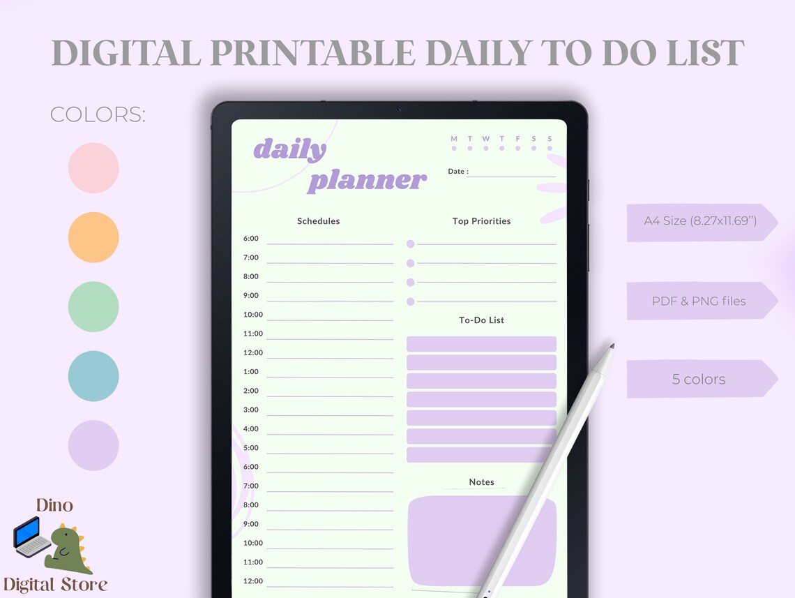 Pastel Printable to Do List — PDF/PNG Task List — A4 Print at Home Task ...