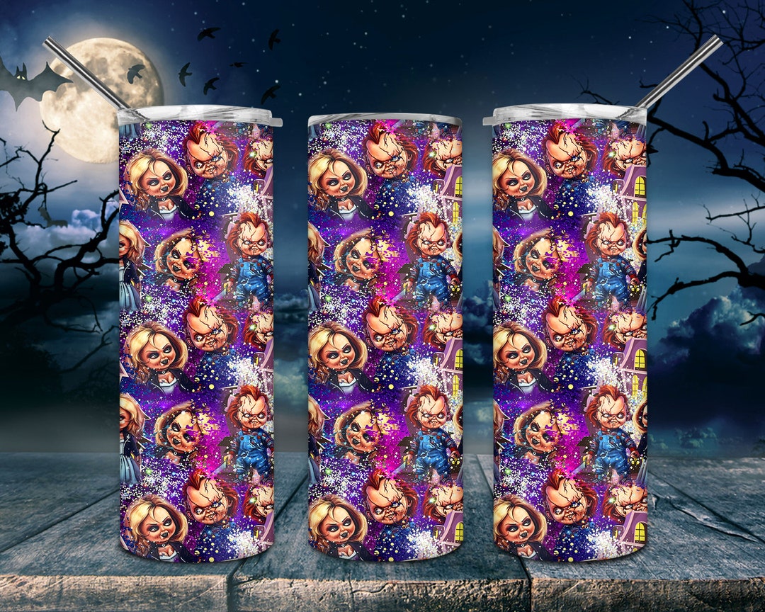 Chucky Horror Tumbler, Chucky Glitter, Chucky Bride Tumbler Wrap ...