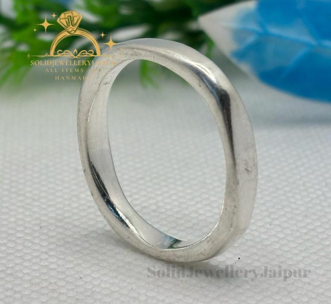 Square Men's Wedding Band Ring 925 Silver Rings for Woman Geometric Nut ...