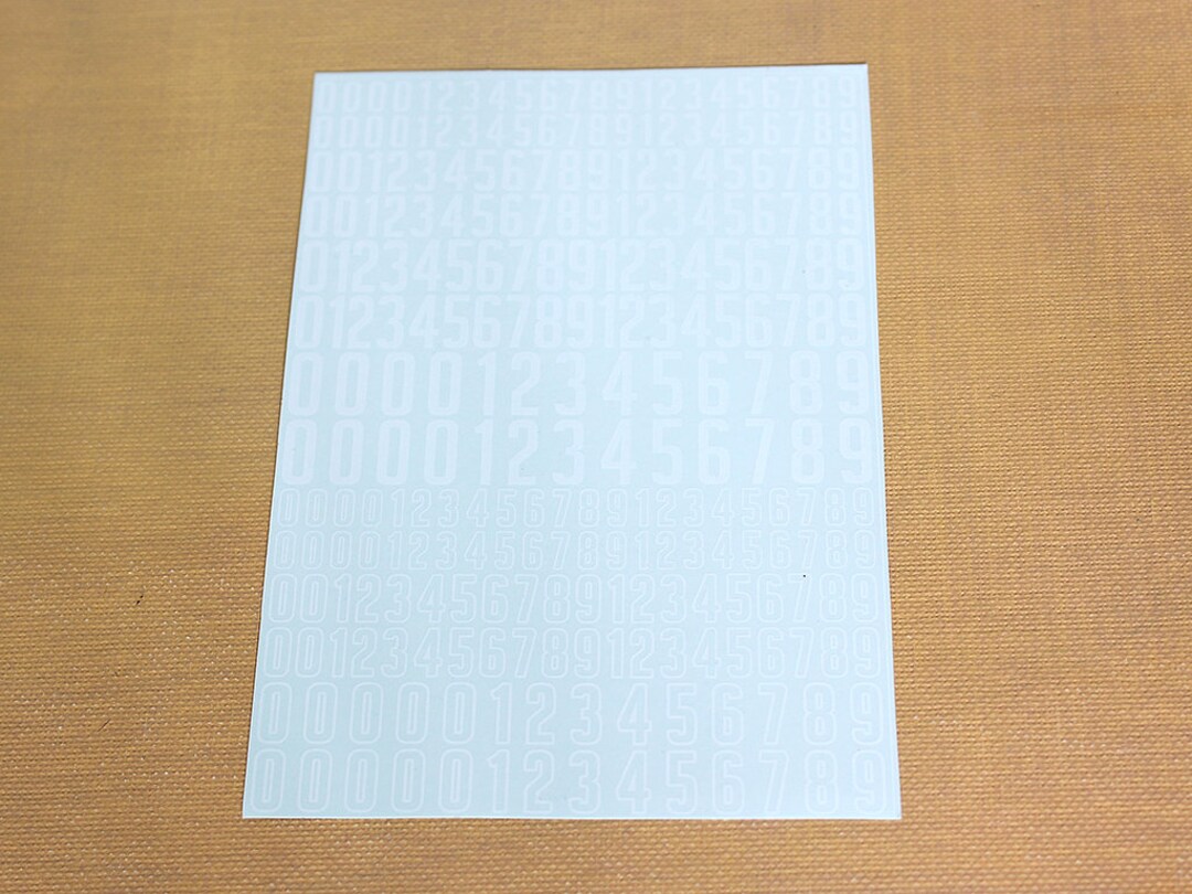 White Number Waterslide Decals - Etsy