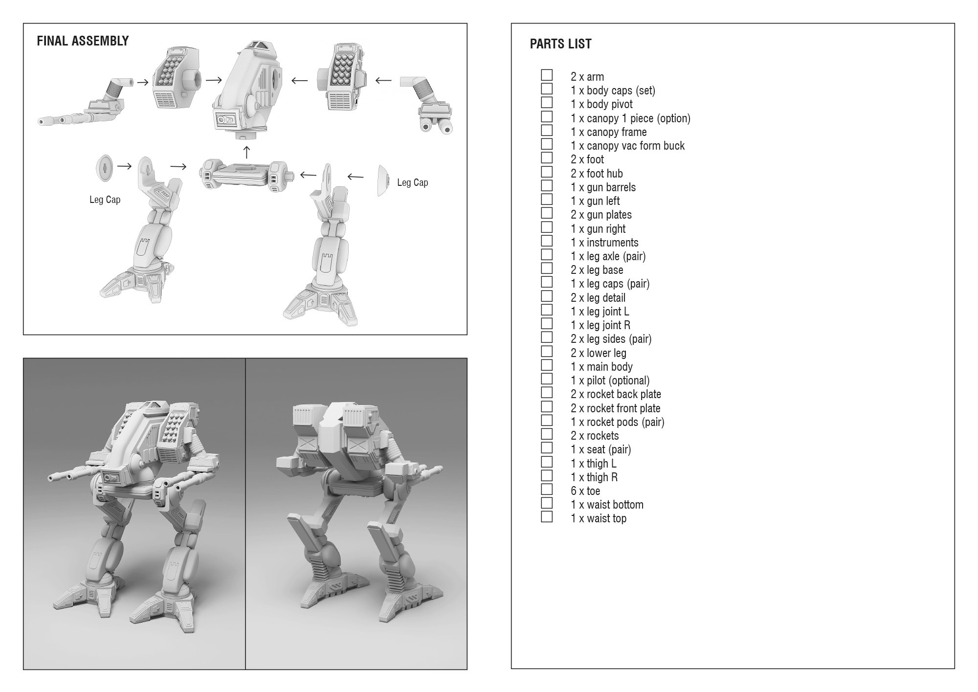 1/60 Mad Dog/vulture Mech Scale Model Kit - Etsy