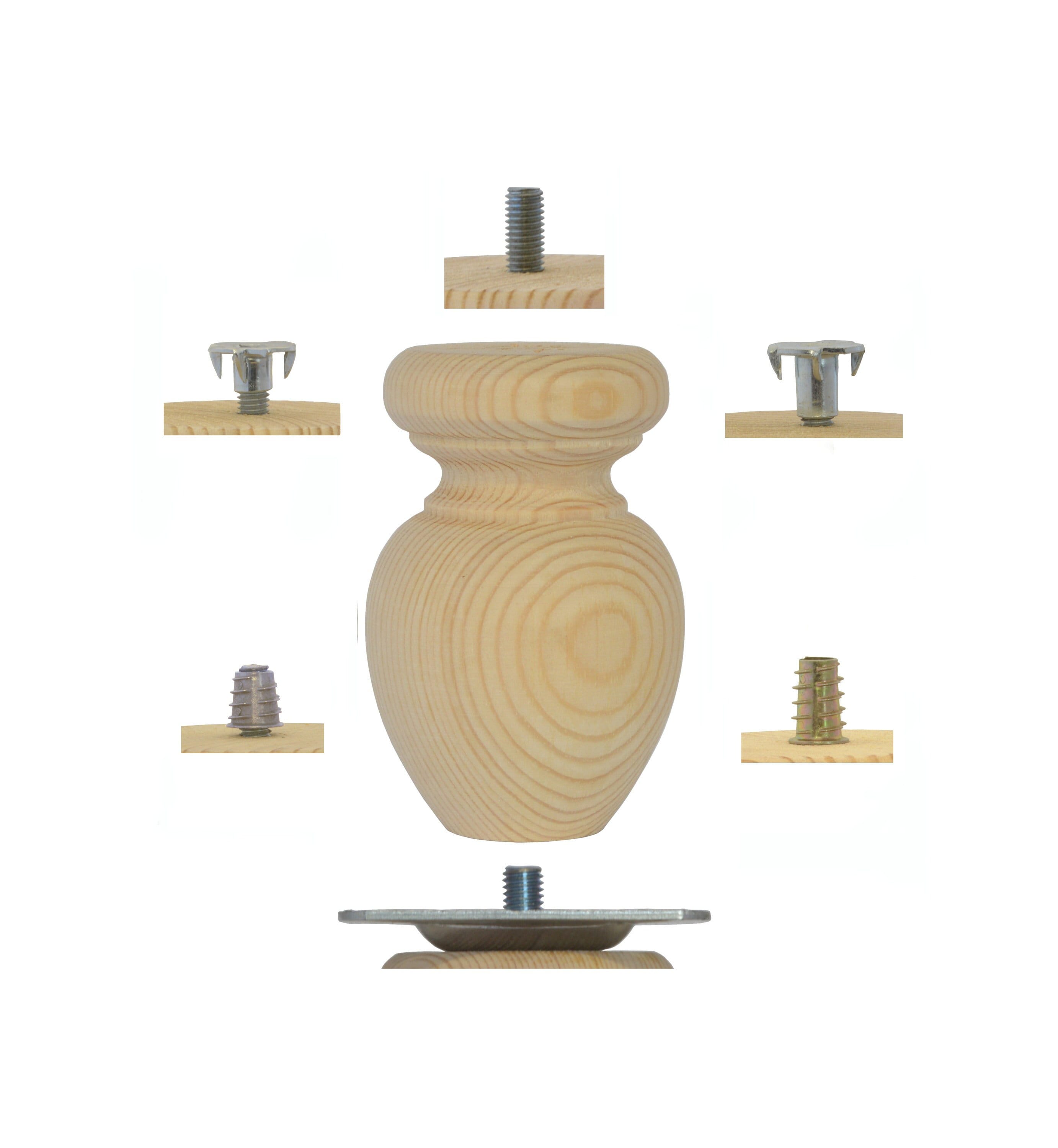 Wooden Pine Foot Replacement Small Ball Foot 66mm X 100mm | Single ...