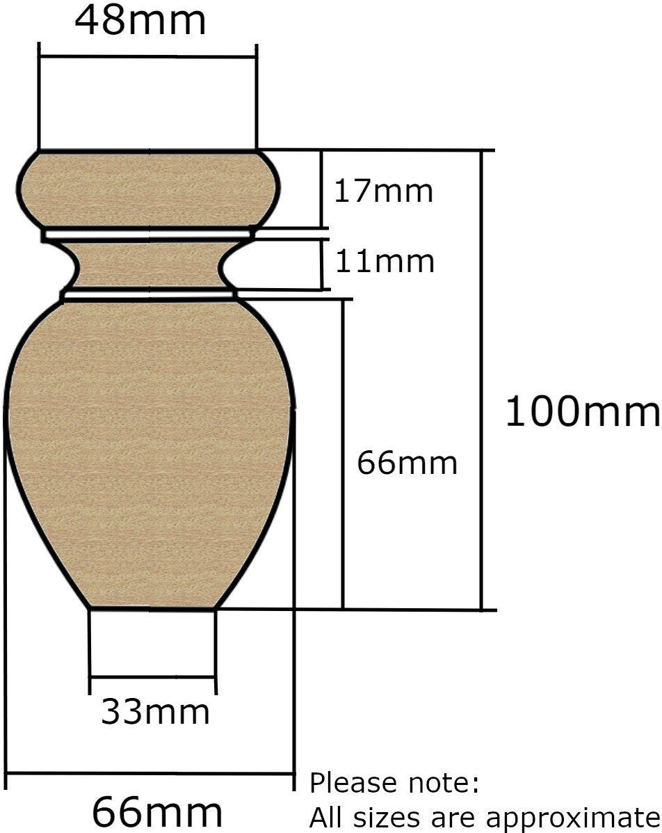 Wooden Pine Foot Replacement Small Ball Foot 66mm X 100mm | Single ...