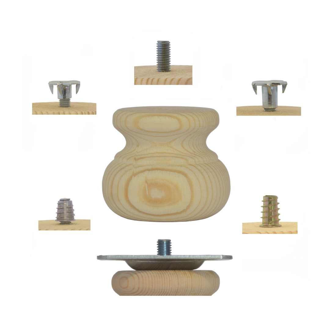 Wooden Pine Foot Replacement Small Bun Foot 66mm X 56mm | Single ...