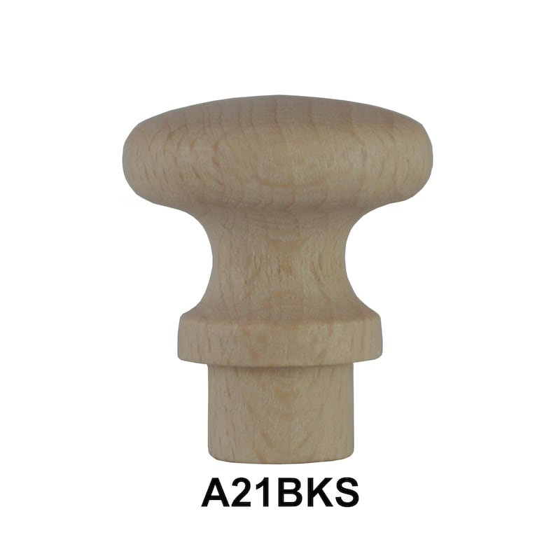 Small Beech Knobs / Handles With a Spigot or Drilled, Mini Cabinet ...