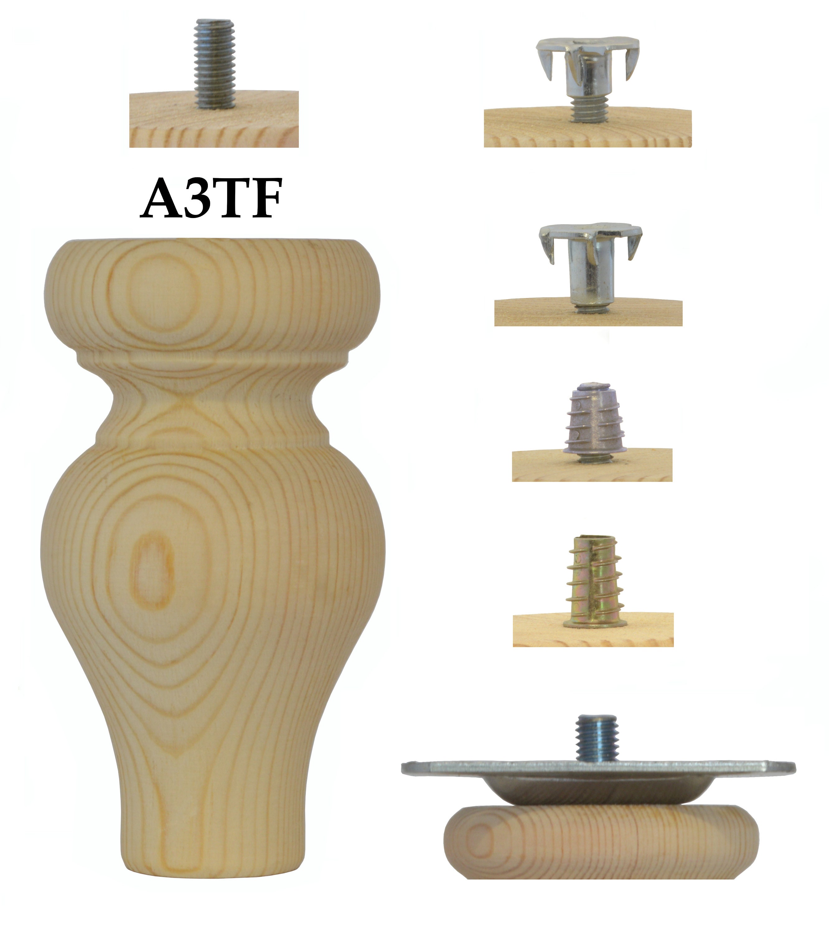 Wooden Pine Foot Replacement Small Tulip Foot 66mm X 120mm | Single ...