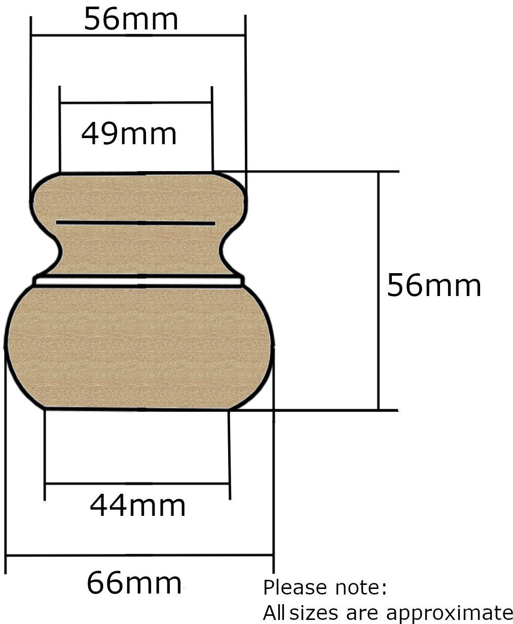 Wooden Pine Foot Replacement Small Bun Foot 66mm X 56mm | Single ...