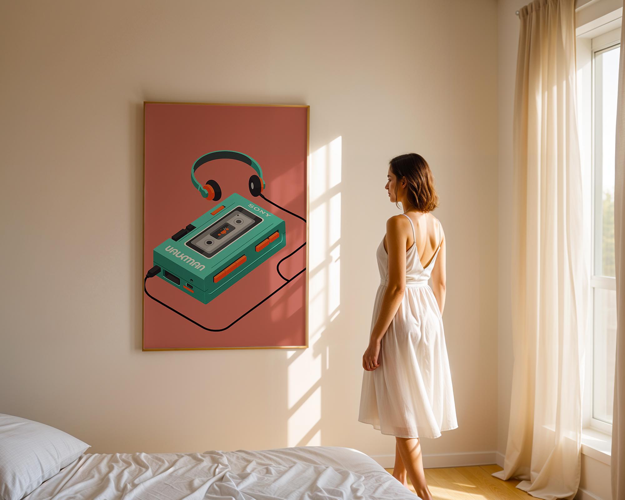 Retro Sony Walkman Poster: 80s Music Lover Wall Art - Etsy