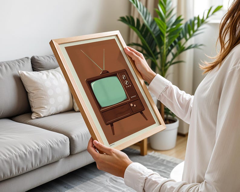 Retro TV Poster: Mid-century Modern Wall Art for Home Cinema - Etsy
