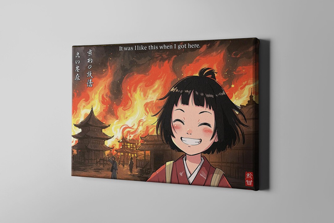 Canvas Art, Disaster Girl Anime-inspired, Home Decor, Fan Gift, Wall ...