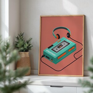 Retro Sony Walkman Poster: 80s Music Lover Wall Art - Etsy