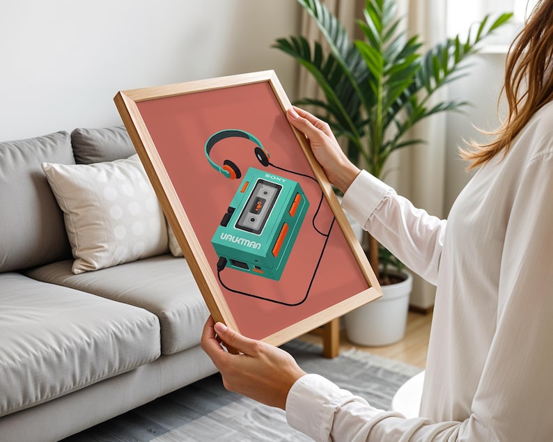 Retro Sony Walkman Poster: 80s Music Lover Wall Art - Etsy