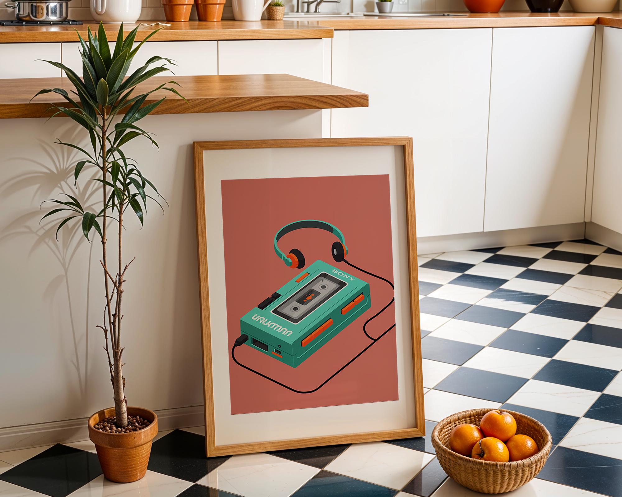 Retro Sony Walkman Poster: 80s Music Lover Wall Art - Etsy