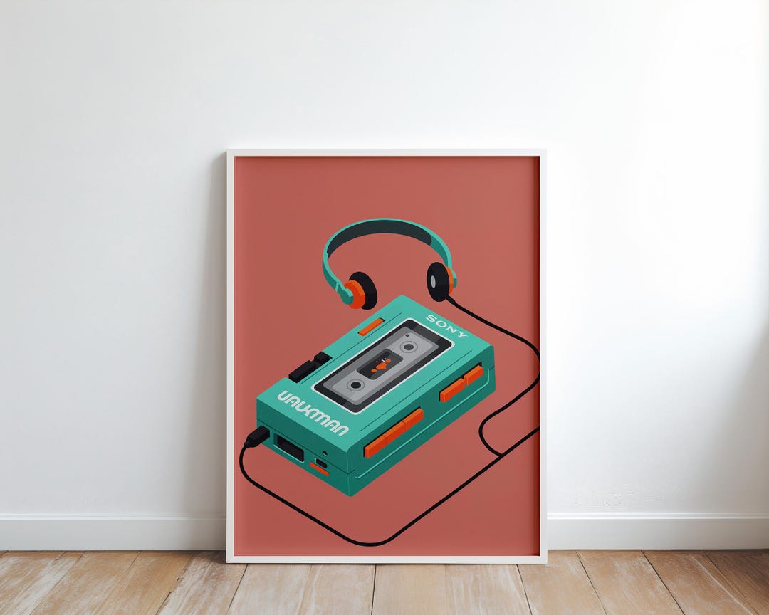 Retro Sony Walkman Poster: 80s Music Lover Wall Art - Etsy