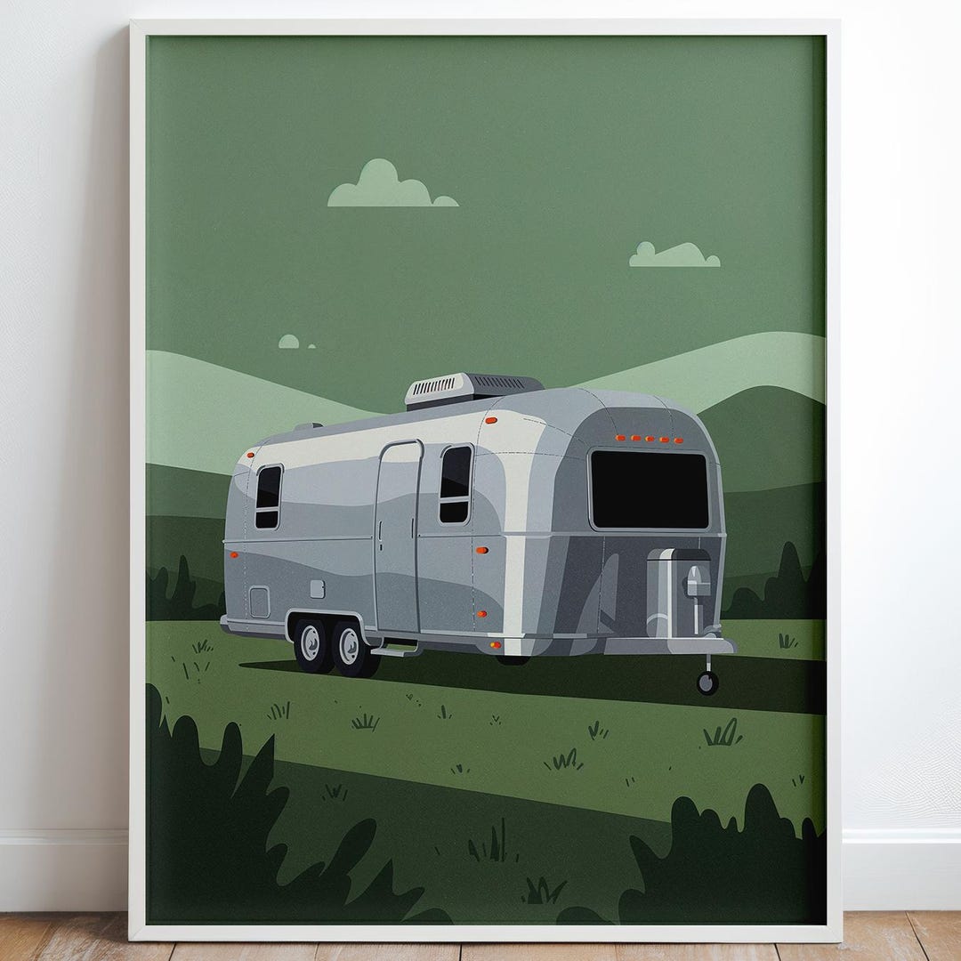 Vintage Camper Van Poster: Cozy Home Decor, Travel Art Print - Etsy