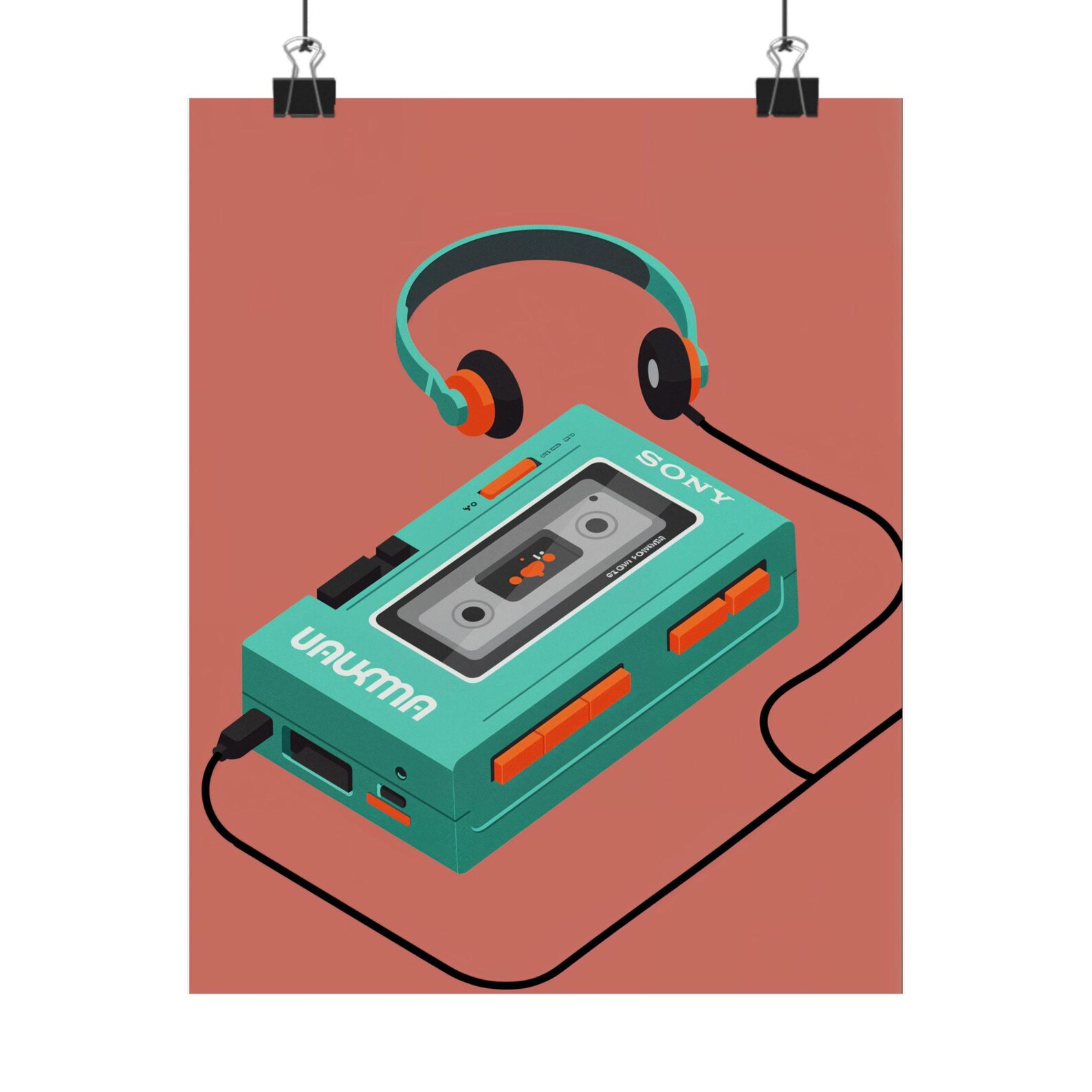 Retro Sony Walkman Poster: 80s Music Lover Wall Art - Etsy