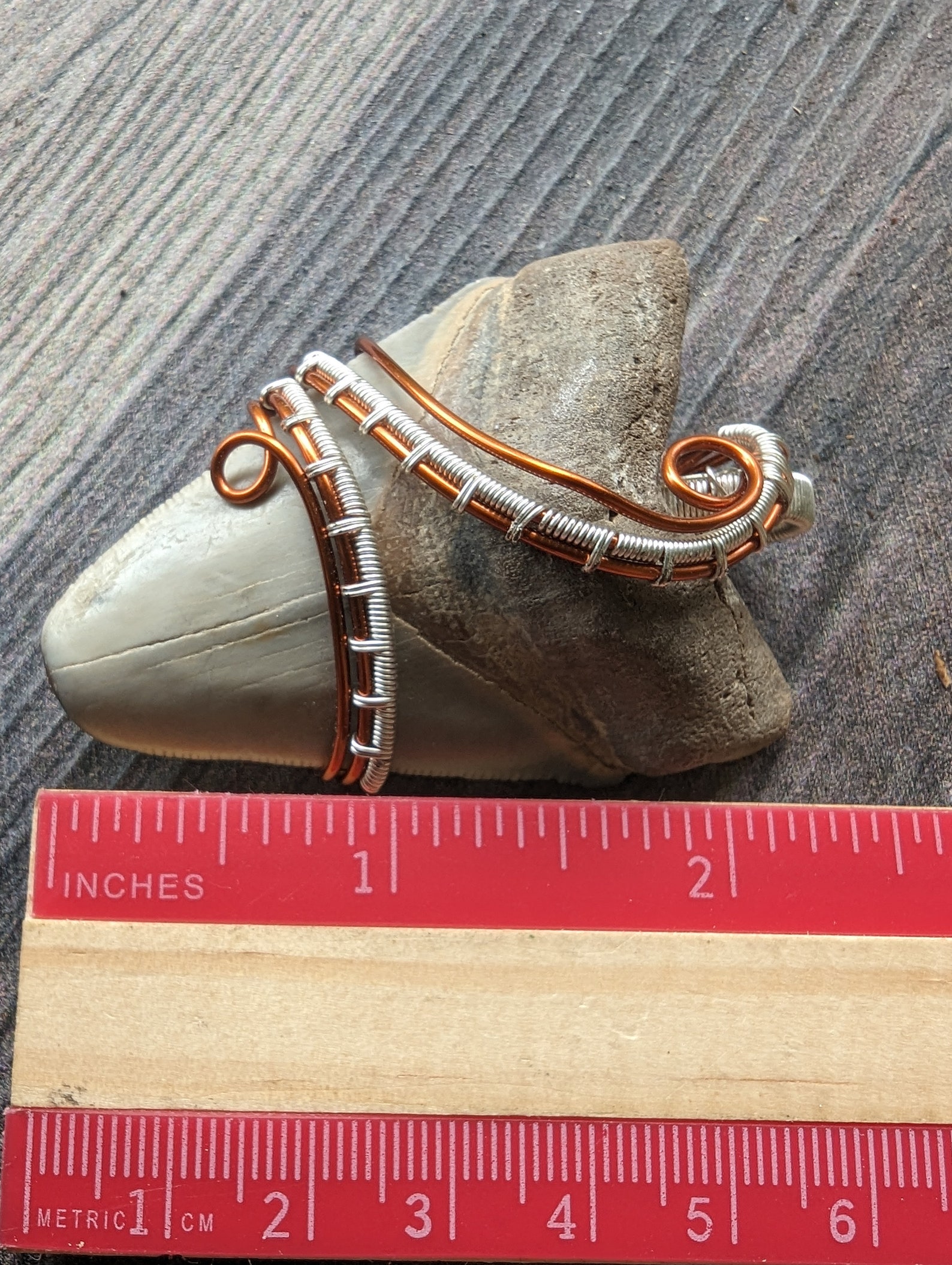 Megalodon Shark Tooth Pendant Charm for Necklace, Wire Wrapped Shark ...