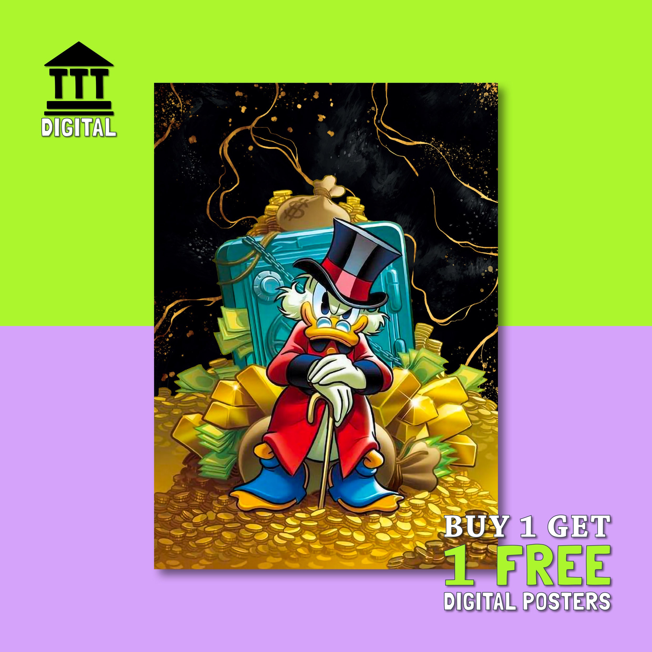 Scrooge Mcduck Poster Digital Download Printable Artwork - Etsy