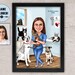 Custom Framed Veterinarian Caricature Portrait: Vet Tech Gift - Etsy