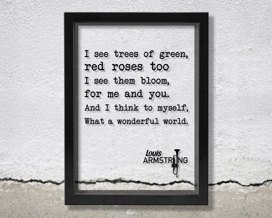 Louis Armstrong TRANSPARENT Floating Framed Acrylic Quote And I Think ...