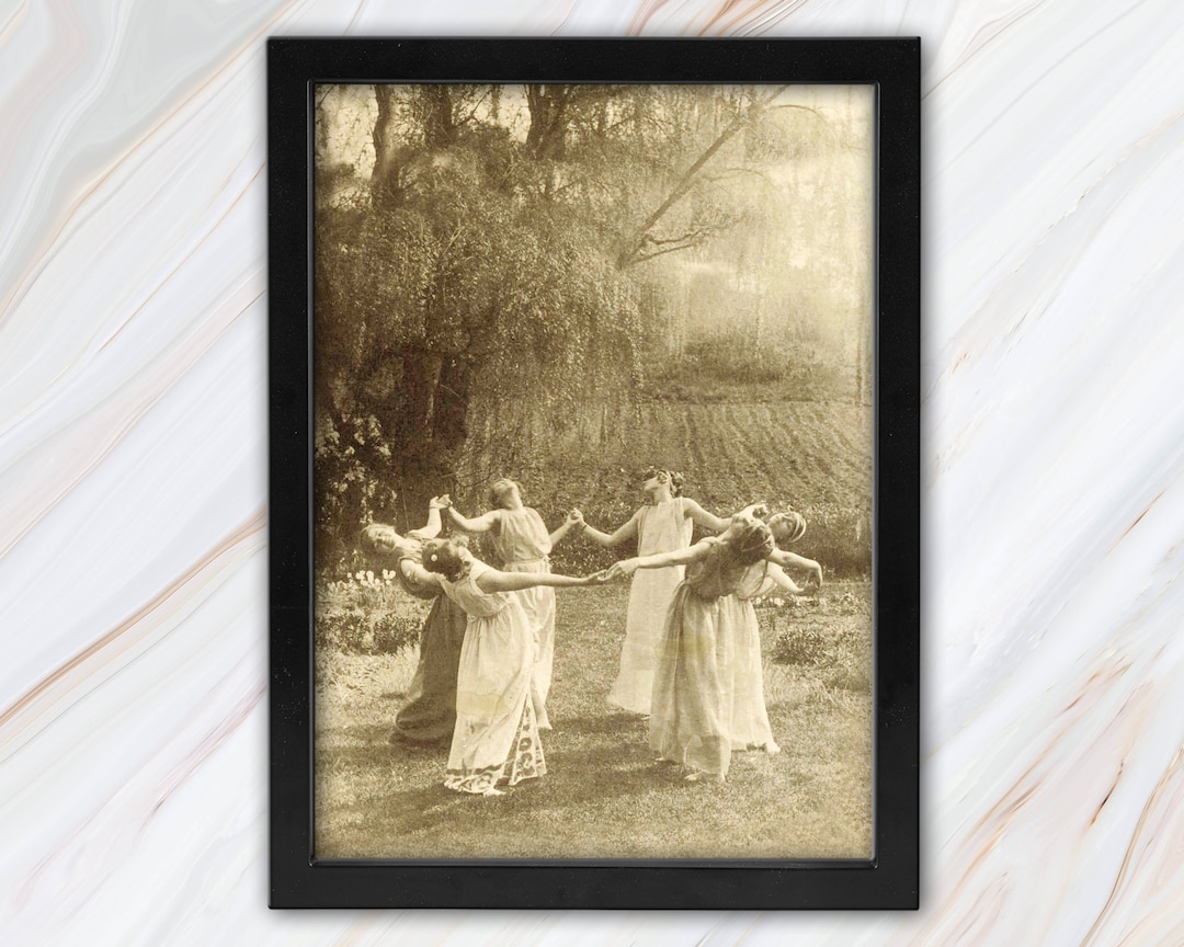 The Circle of Dancing Witches Framed Print Vintage - Etsy
