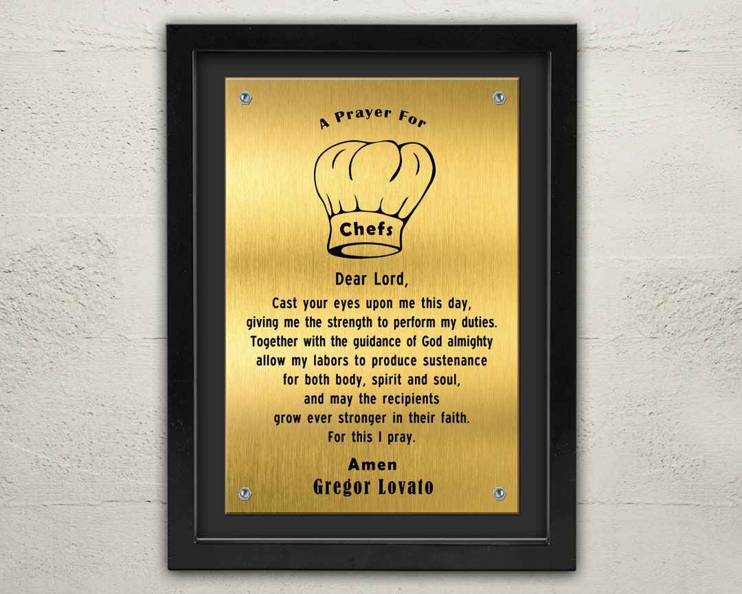 Chef Prayer Framed Plaque, Personalized Head Chef, Sous Chef,baking ...
