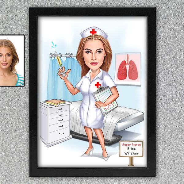 Female Nurse Caricature - Etsy