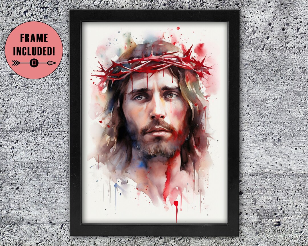Holy Jesus Christ Sacred Heart Religious Framed Print, Jesus Paintings ...