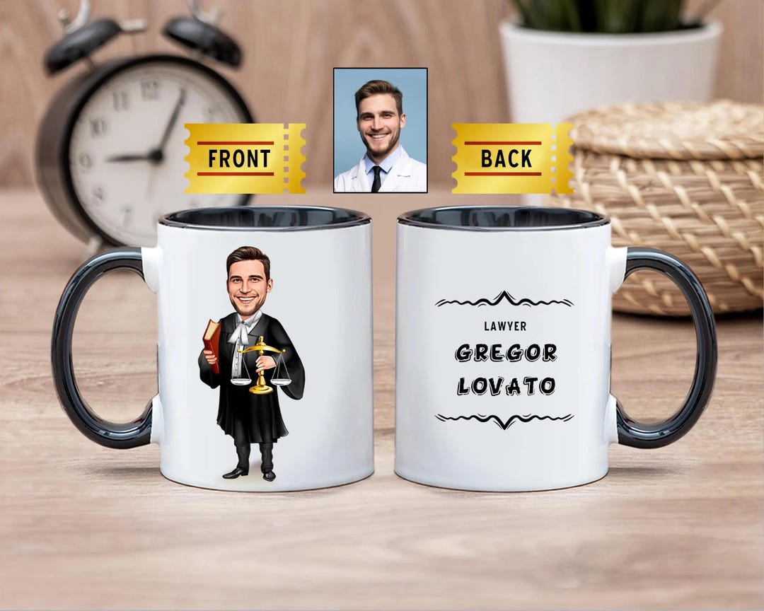 Lawyer Ceramic Coffee Mug With Cartoon, Lawyer Cup, Gift for Lawyer ...