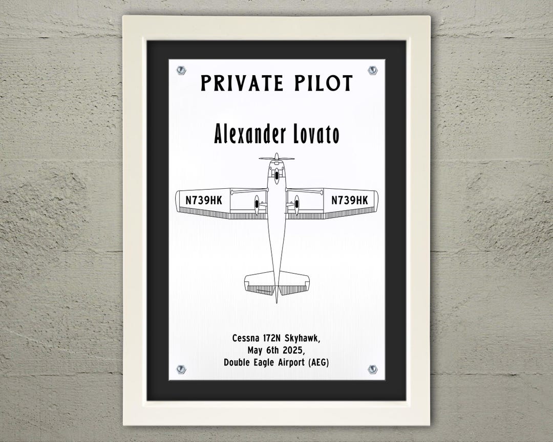 Personalized Pilot Award Plaque: Framed Metal Print, Aviation Gift - Etsy