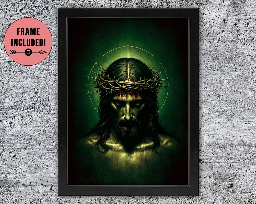 Holy Jesus Christ Sacred Heart Religious Framed Print, Jesus Paintings ...
