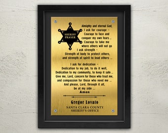 Personalized Engraved_8x10_police Officer's Prayer Plaque_deputy ...