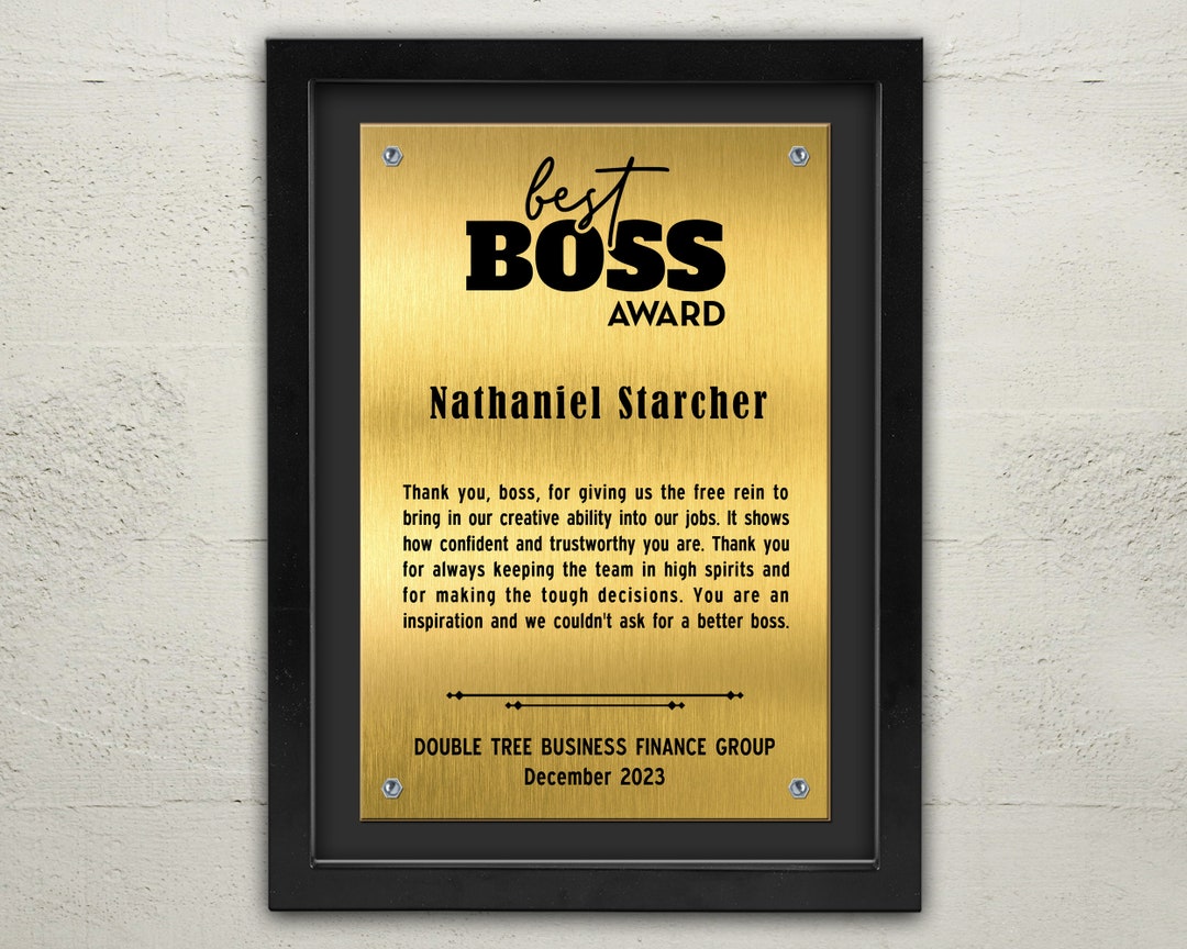 Personalized Boss Appreciation Gift Plaque for Retirement Birthday ...
