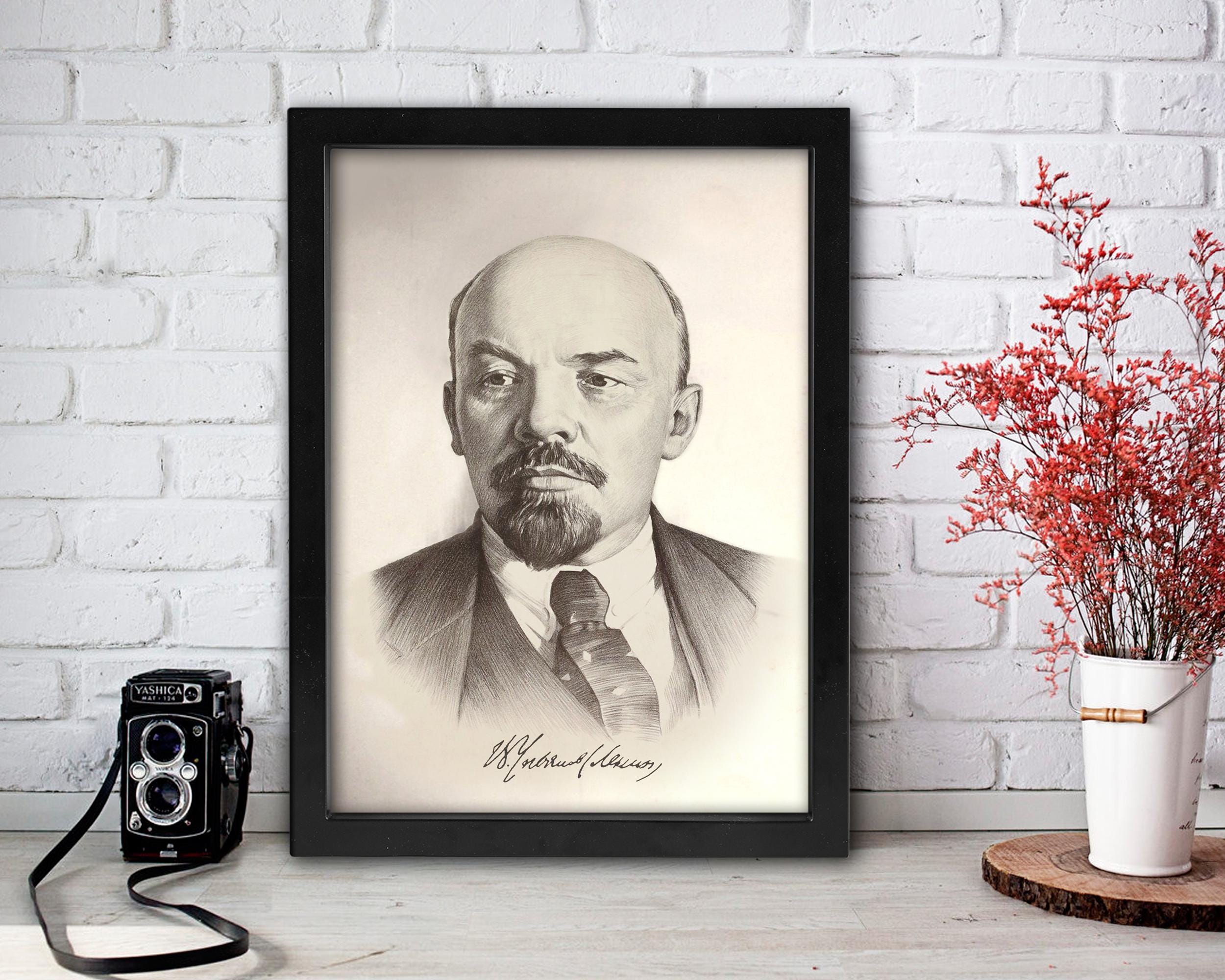 Vladimir Lenin Framed Print, Vintage Collectible Photo, Historical ...