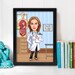 Personalized Female Doctor Framed Caricature Female Doctor, Custom ...