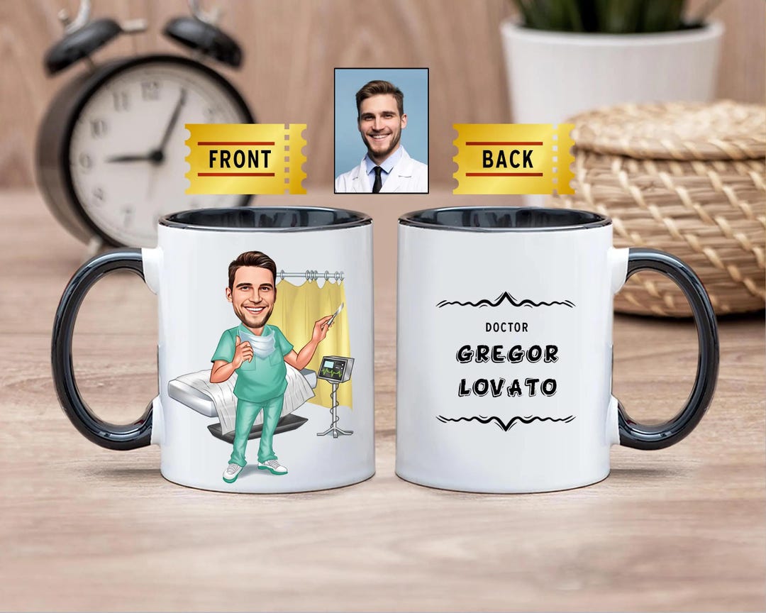 Personalized Doctor Caricature Coffee Mug, Funny Surgeon Gift - Etsy