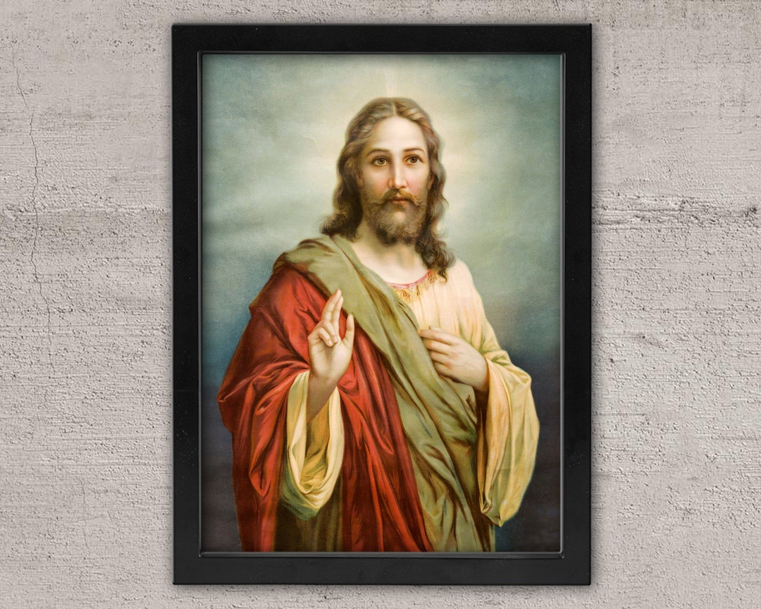 Jesus Christ Framed Wall Art, Home Church Wall Art, Jesus Paintings ...